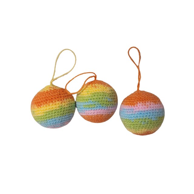 Set 3 Globuri Craciun, Handmade, Crosetate, Multicolore, Amma Design ...