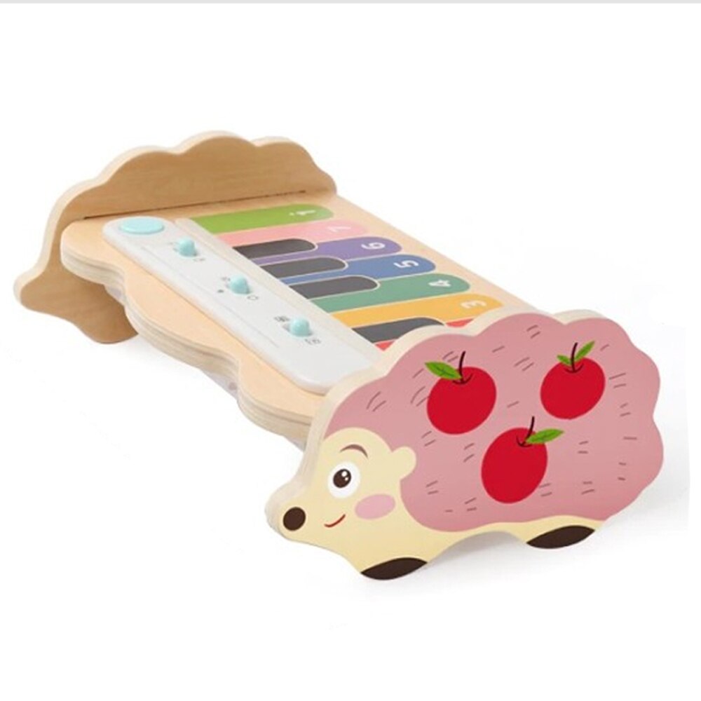 Pian cu taste touch si lumini, ariciul vesel, din lemn - eMAG.ro