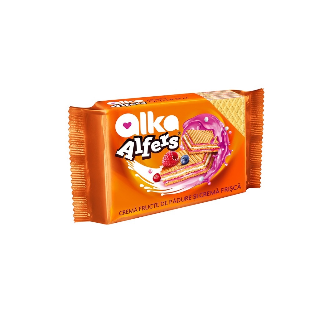 Napolitane Alfers Alka cu gust de fructe de padure, 170g - eMAG.ro