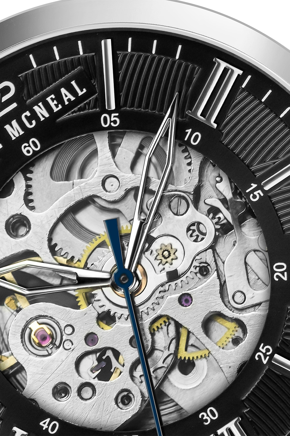 Paul McNeal, Автоматичен часовник с кожена каишка, Черен - eMAG.bg