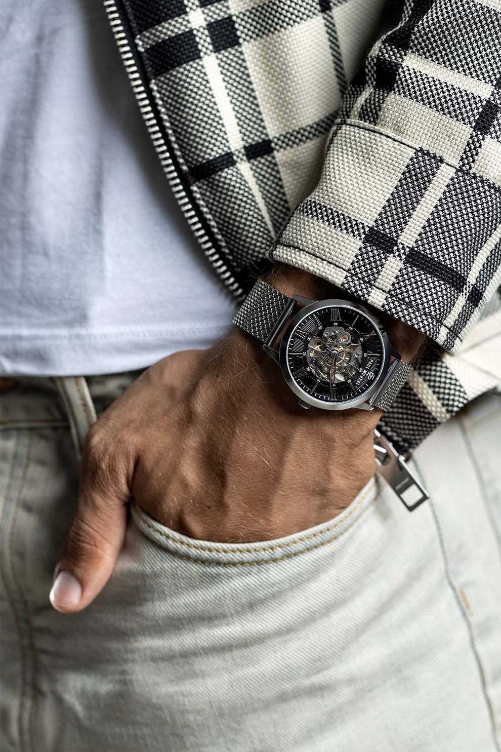 Paul McNeal, Автоматичен часовник с мрежеста верижка, Сребрист - eMAG.bg