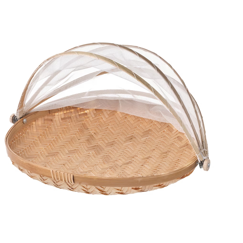 Cos cu capac pentru alimente, manual bambus, 40cm - eMAG.ro