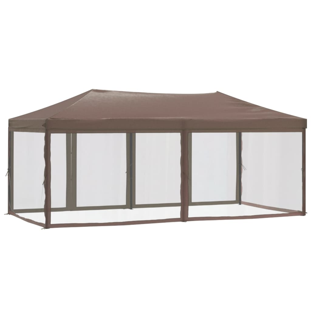 Cort pliabil pentru petrecere pereti laterali, gri taupe, 3x6 m ...