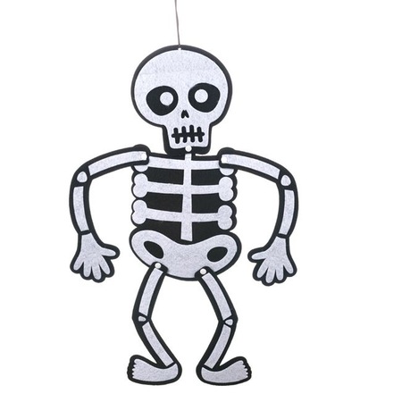 Schelet decorativ de matase, Halloween, alb negru, 50 x 20 cm - eMAG.ro