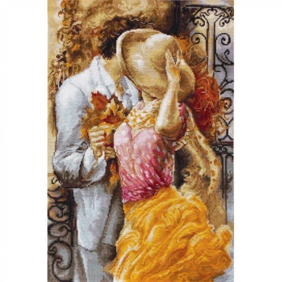 Set goblen de cusut, cu diagrama, Frunze de toamna 18x26 cm - eMAG.ro