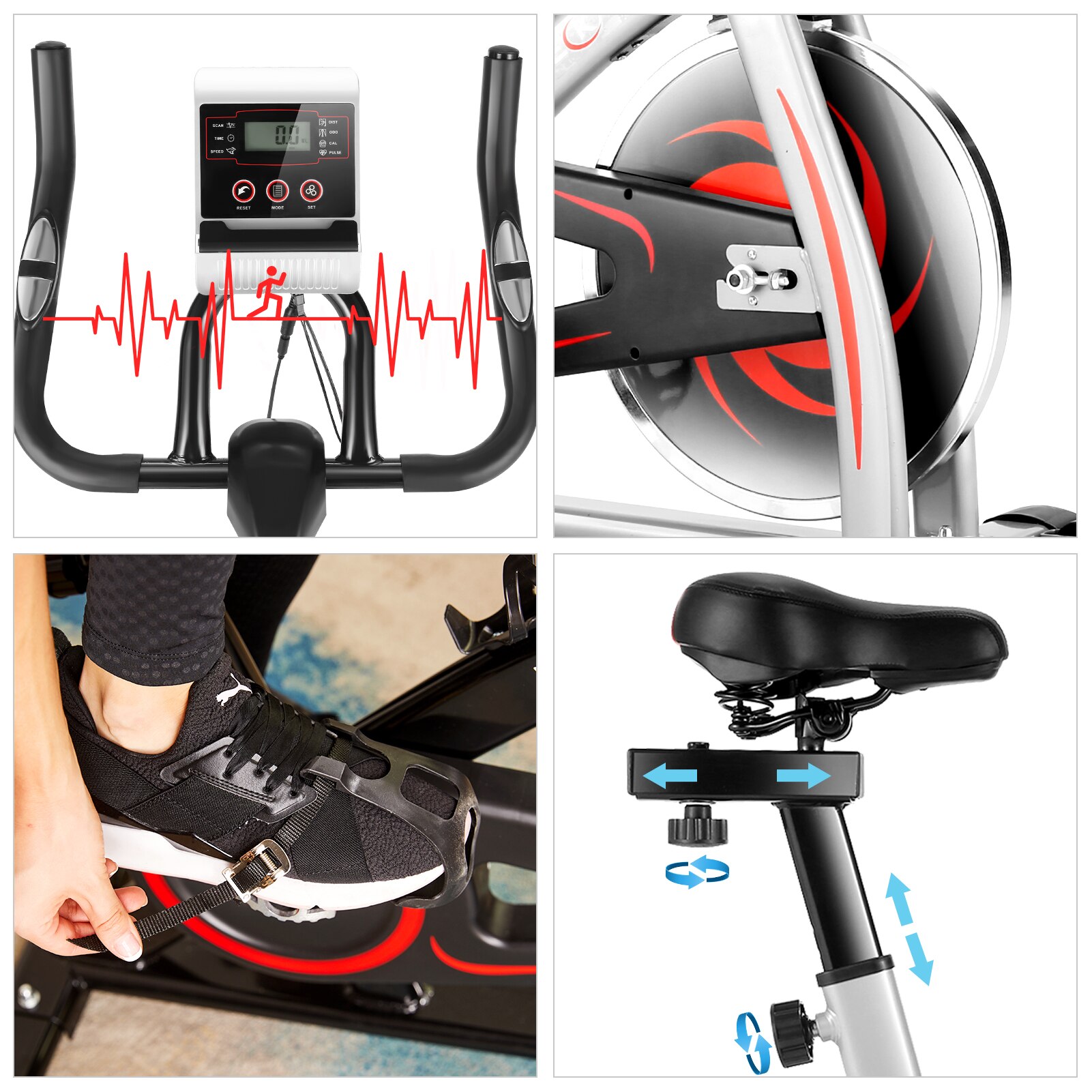 Bicicleta spinning magnetica pentru fitness, HEKA, volanta 8kg, display ...