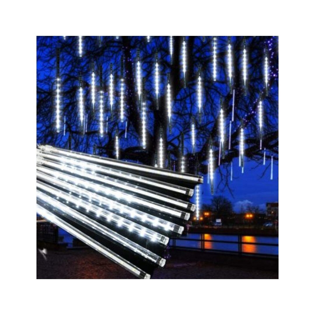 Instalatie tub luminos tip ploaie meteoriti, 50cm, alb rece - eMAG.ro