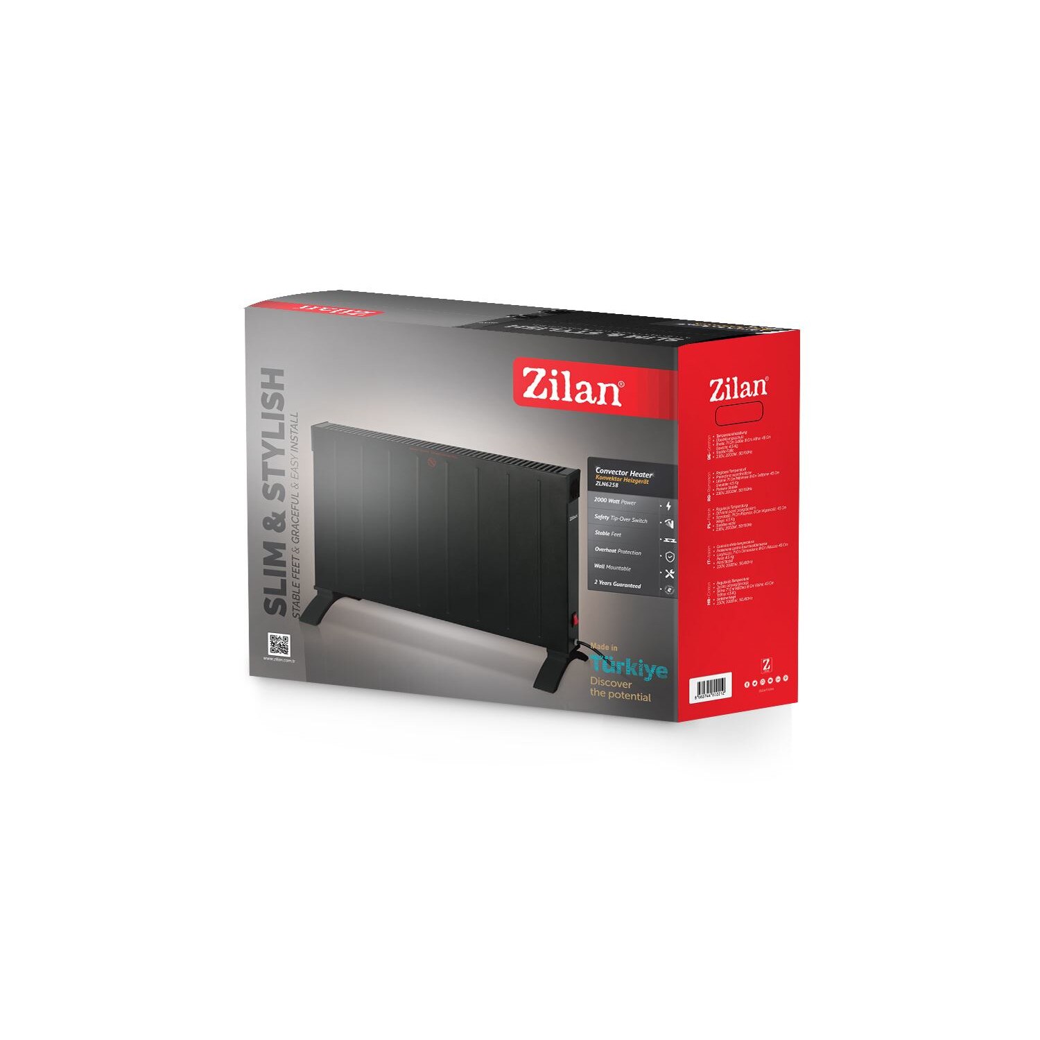 Convector electric Zilan ZLN-6258, 2000W, Negru - eMAG.ro