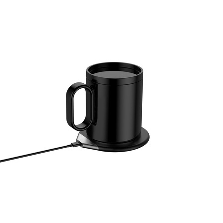 Set cana cafea cu plita + incarcator wireless telefon, ceasca ceramica ...
