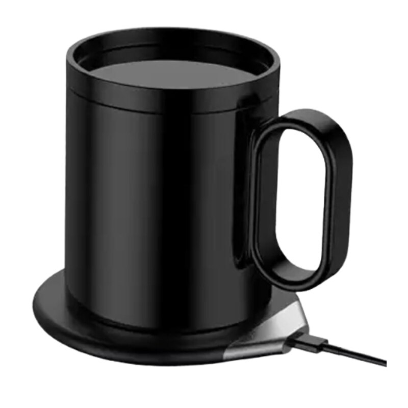 Set cana cafea cu plita si incarcator wireless telefon, ceasca ceramica ...