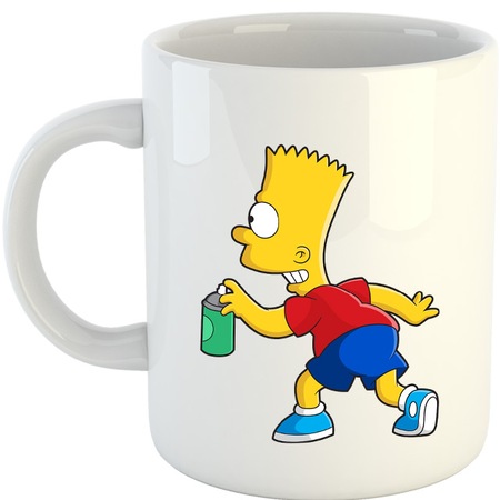 Bögre The Simpsons Spray Son Office Sitcom Heroes Bart, Fehér, 330 ml ...