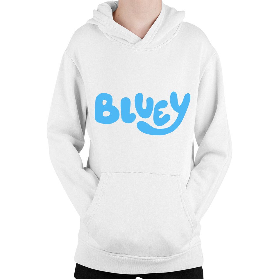 Детски суичър Bluey Logo TV Show Adventure Studio Simple Pets, Бял ... Детски суичър Bluey Logo TV Show Adventure Studio Simple Pets, Бял ...