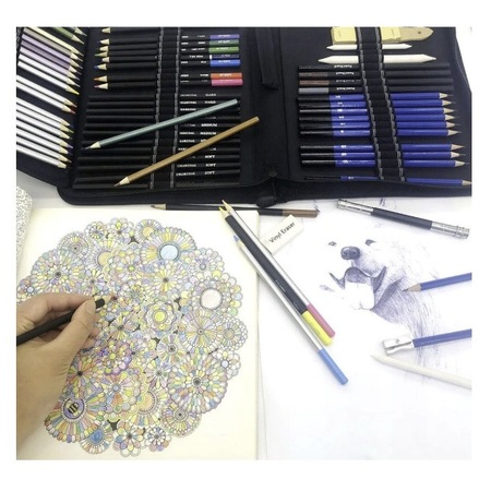 Set desen profesional pentru schite in creion, 72 piese, creioane ...