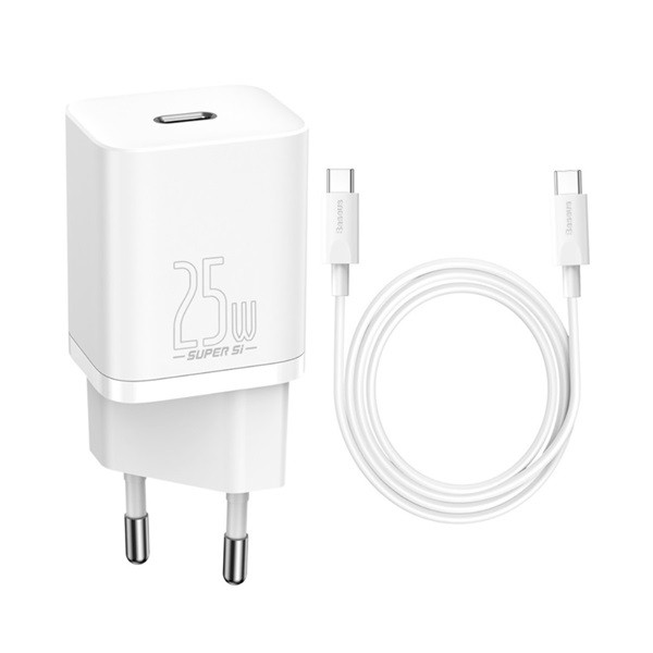 Incarcator telefon, Baseus, USB, Type C, 10 V, 25 W, Alb - eMAG.ro