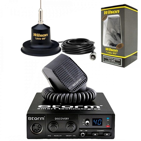 Set Statie CB Storm Discovery 3 ASQ, cu Antena Wilson Little Wil, 98cm ...