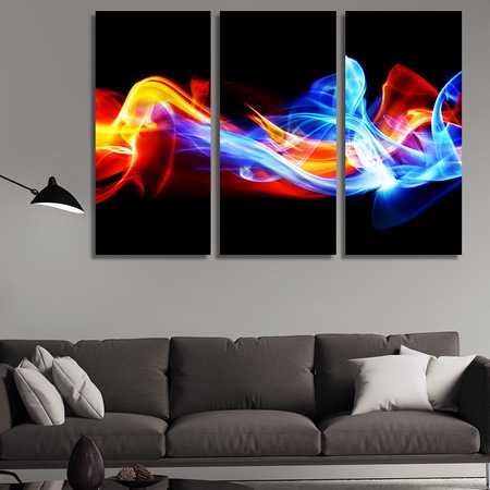 Декорация за стена ARTECO design Война на цветовете 2, 3 части, PVC ...