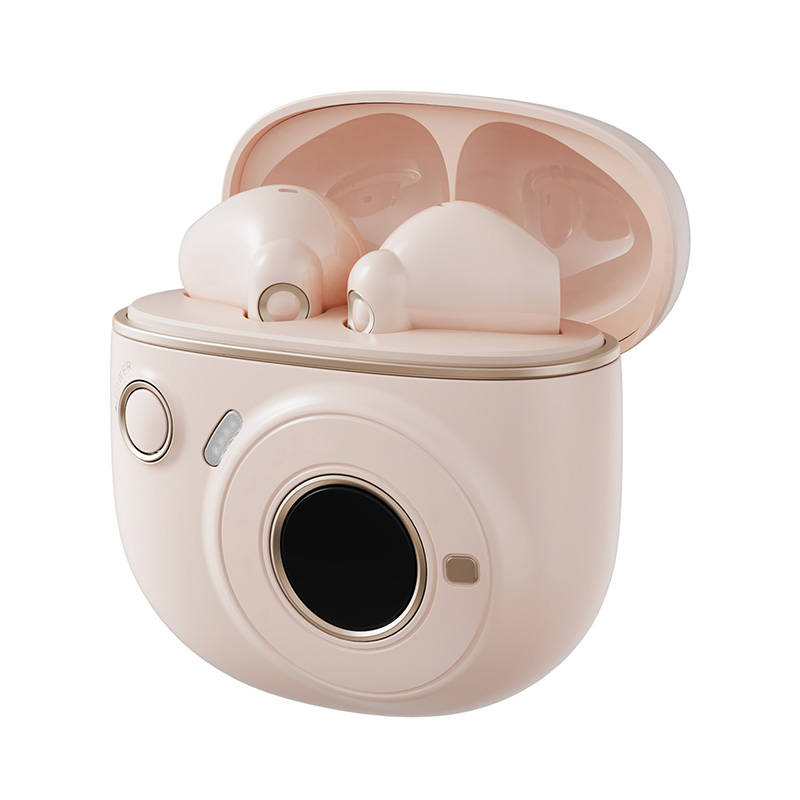 Casti Wireless Edifier TO-U2 mini TWS, Bluetooth V5.1, Ecran OLED, Roz ...