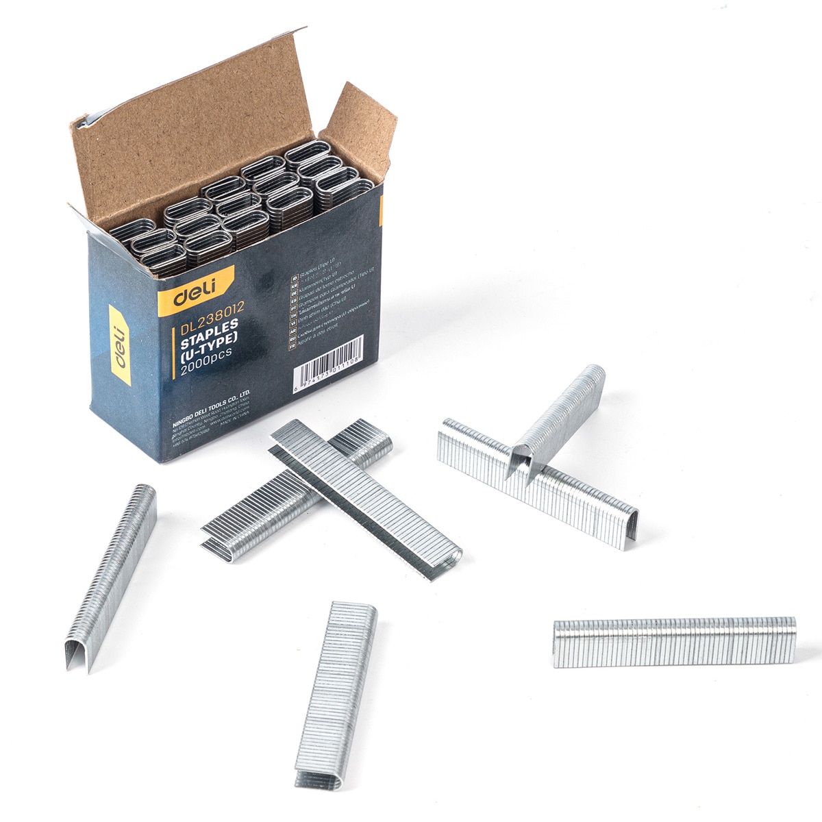 Capse tip U pentru capsator, Deli Tools, 2000 buc, Gri metalizat - eMAG.ro