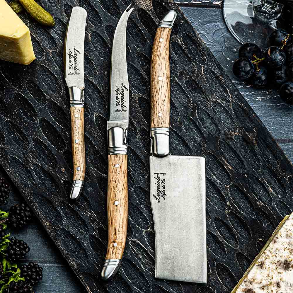 Set 3 cutite pentru branza Style de Vie Laguiole, Maro/Argintiu - eMAG.ro