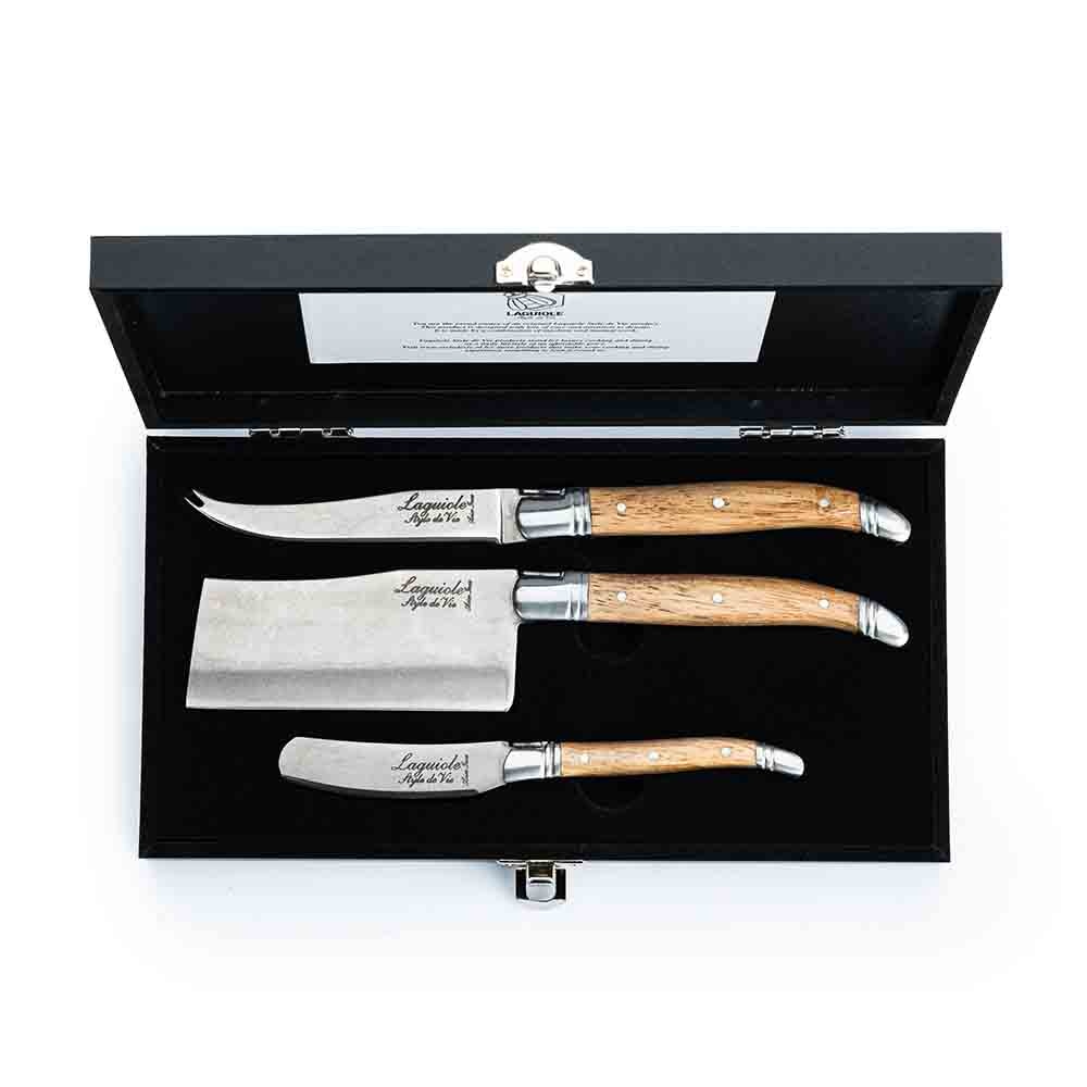 Set 3 cutite pentru branza Style de Vie Laguiole, Maro/Argintiu - eMAG.ro