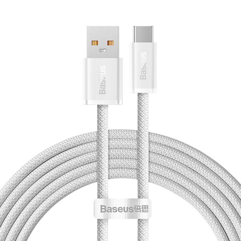 Cablu USB, Baseus, USB-C, 100 W, 2 m, Alb - eMAG.ro