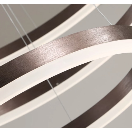 Lustra LED dimabila 100W cu telecomanda, 3 tipuri lumina, Maro, 7000 ...