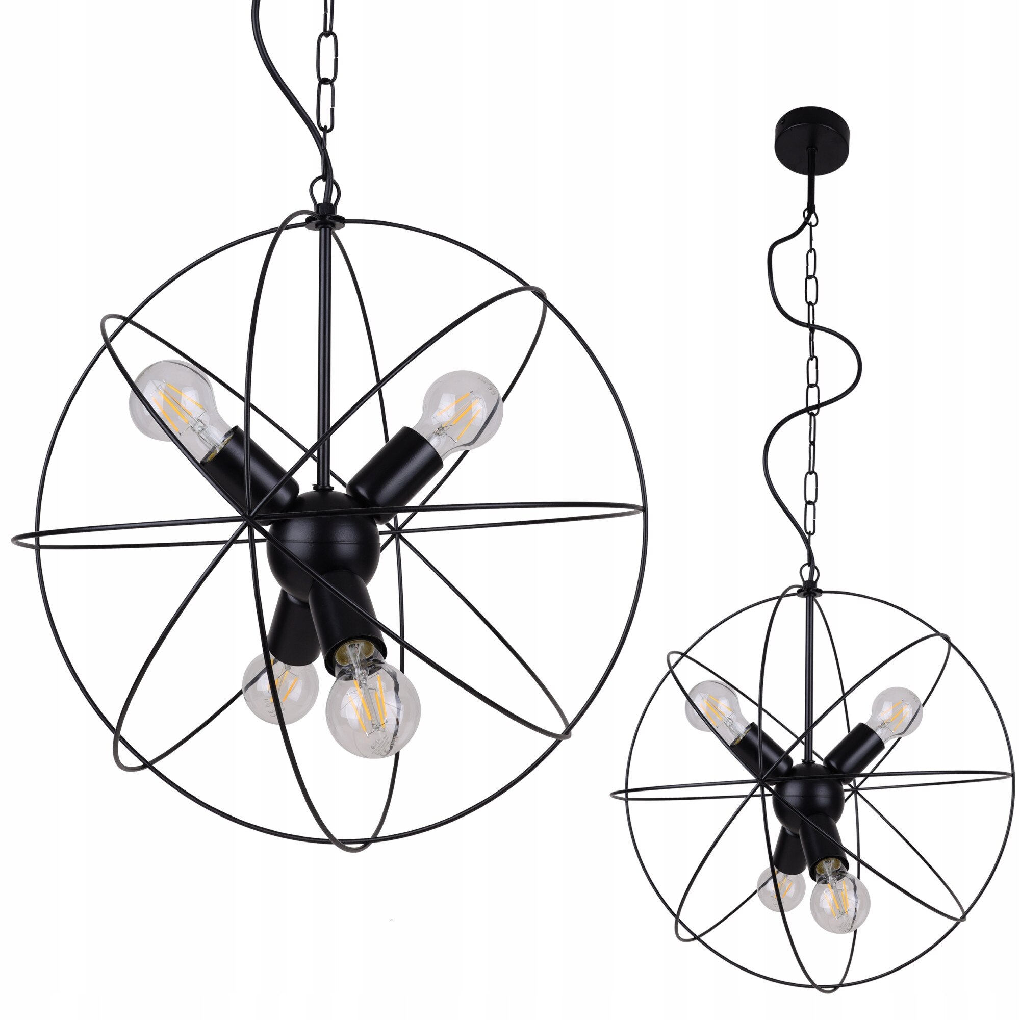 Pendul modern, Loft, Metal, 100 cm, Negru, INTERIOR 2135/1 - eMAG.ro