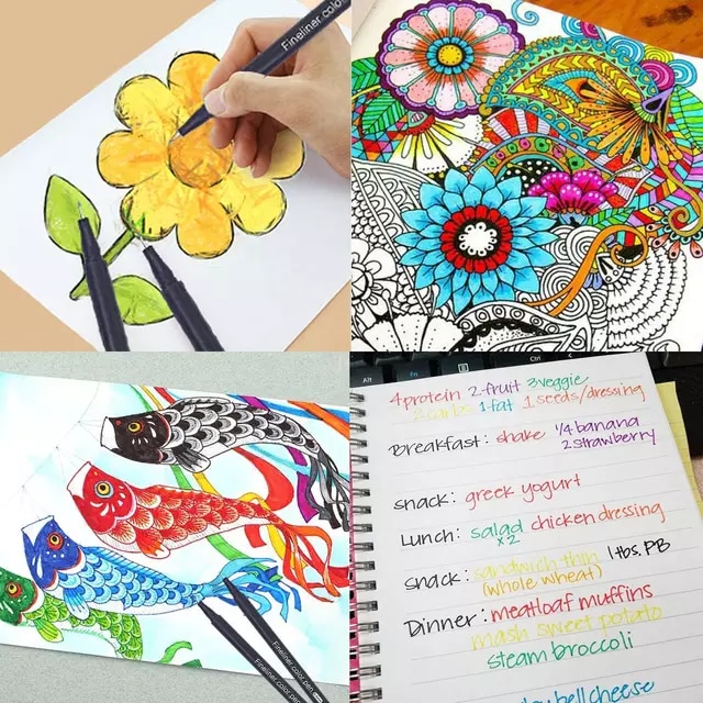 Set Linere 100 culori diferite, varf 0,4 mm, Fineliner - eMAG.ro