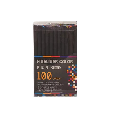 Set Linere 100 culori diferite, varf 0,4 mm, Fineliner - eMAG.ro
