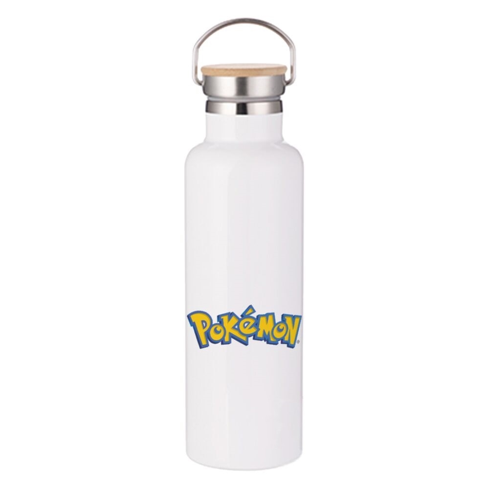 Termos Travel Flask, Model Pokemon, Perete dublu, Inox/Bambus, 750 ml ...