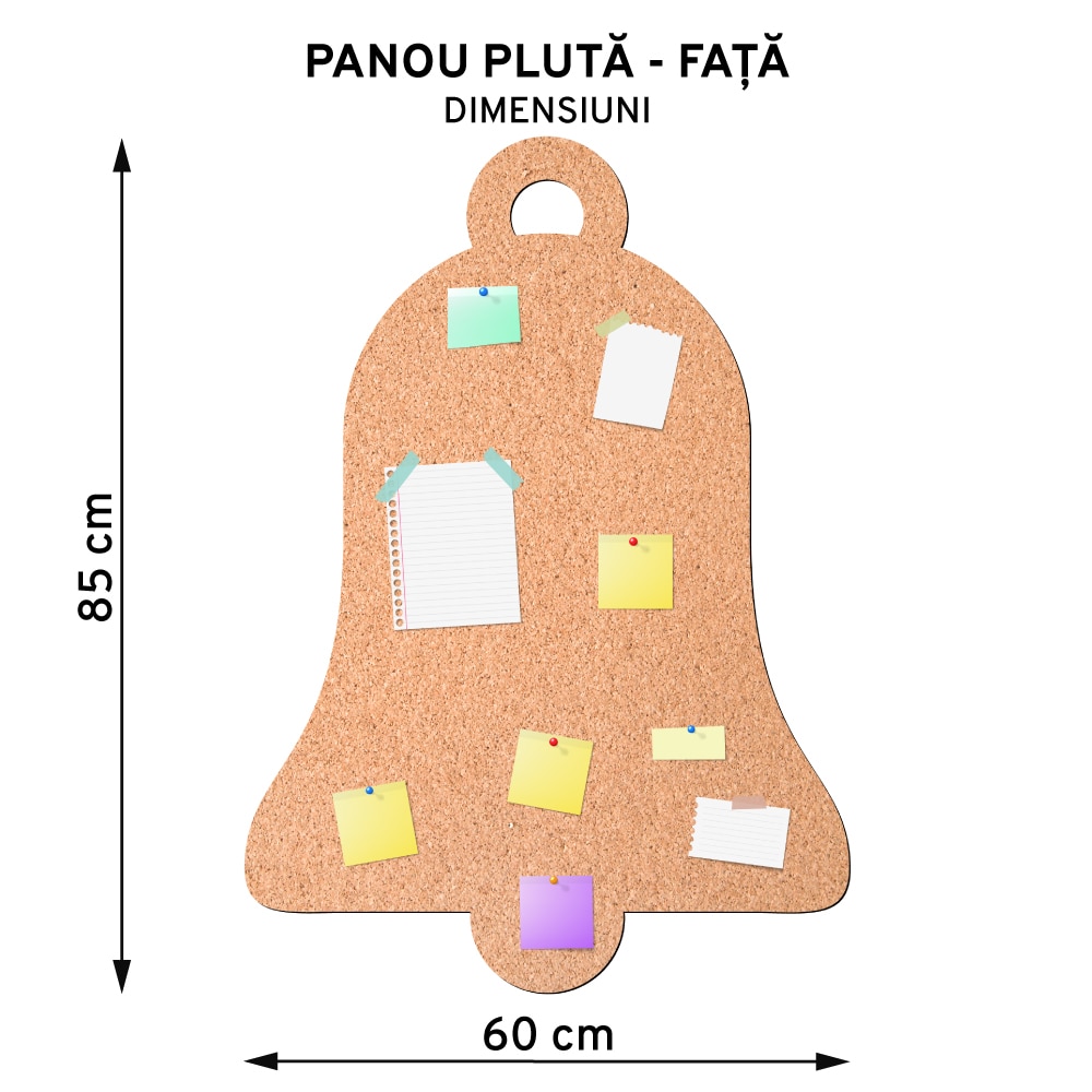 Avizier pluta cu contur de clopot 60x85 cm - eMAG.ro