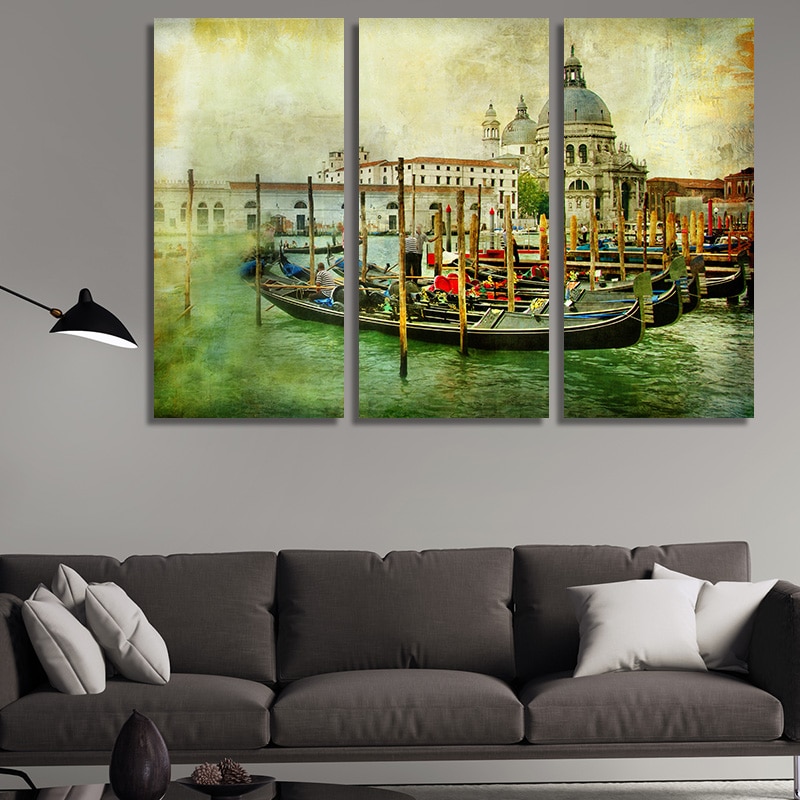 Декорация за стена ARTECO design Лодките, 3 части, PVC плоскост 5мм ...