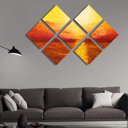 Декорация за стена ARTECO design Залез, 7 части, PVC плоскост 5мм ...