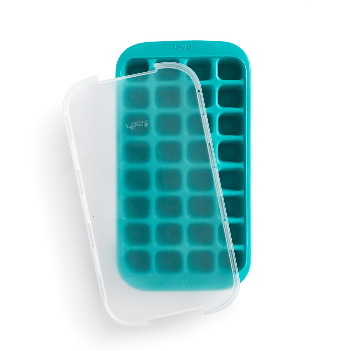 Forma cuburi de gheata cu tava, Lekue, Silicon, Turcoaz - eMAG.ro