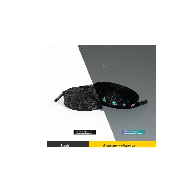 Sireturi holografice cu stele reflectorizante, MLX, Negru cu stele ...