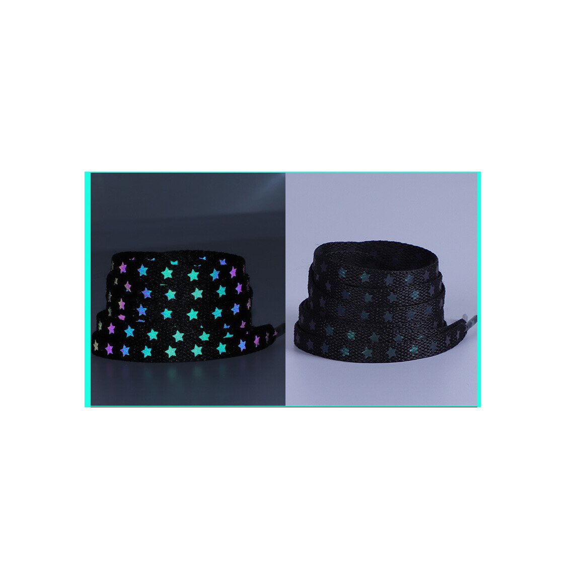 Sireturi holografice cu stele reflectorizante, MLX, Negru cu stele ...
