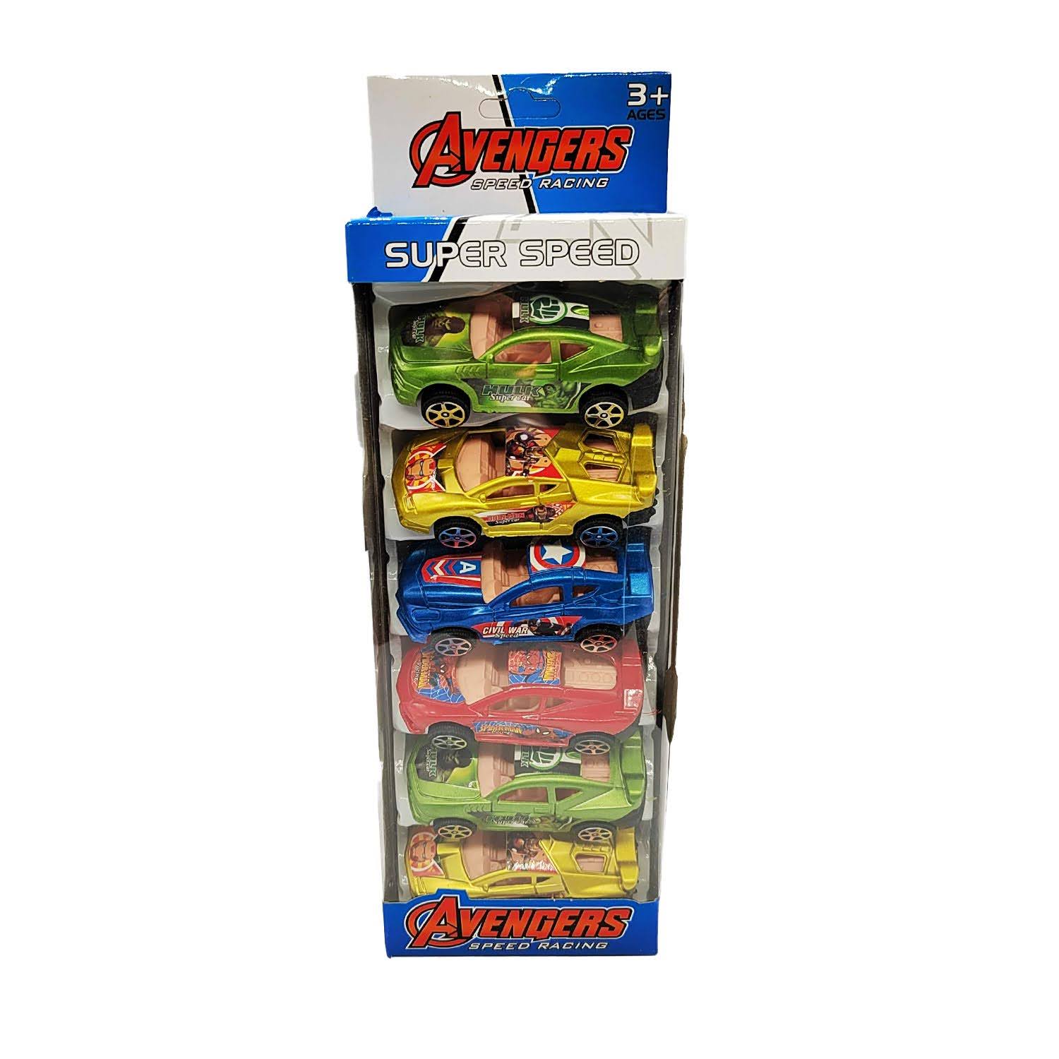 Set 6 masini tip Avengers, 8 cm, Speed Racing, VisionXXI - eMAG.ro