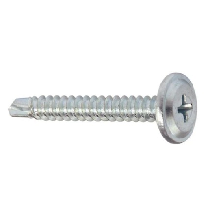 Set 100 Surub autoforant cu cap plat si saiba - 4,2x25mm - eMAG.ro