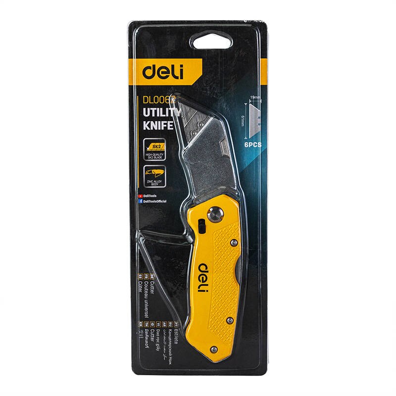Cutter Utility Knife Deli Tools EDL006Z, Galben - eMAG.ro