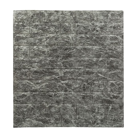 Set autocolant din plastic cu aspect de placi de piatra, Kopenpal, Gri ...