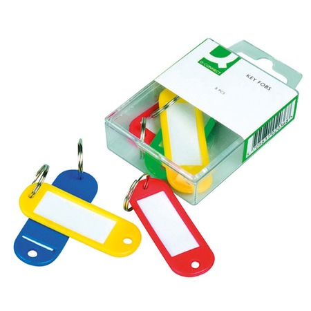 Set 6 brelocuri cu eticheta pentru chei, 58x22 mm, diverse culori - eMAG.ro