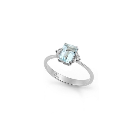 Inel din aur alb 18 K 2.45 g, diamante culoare G, claritate SI 0.08 ...