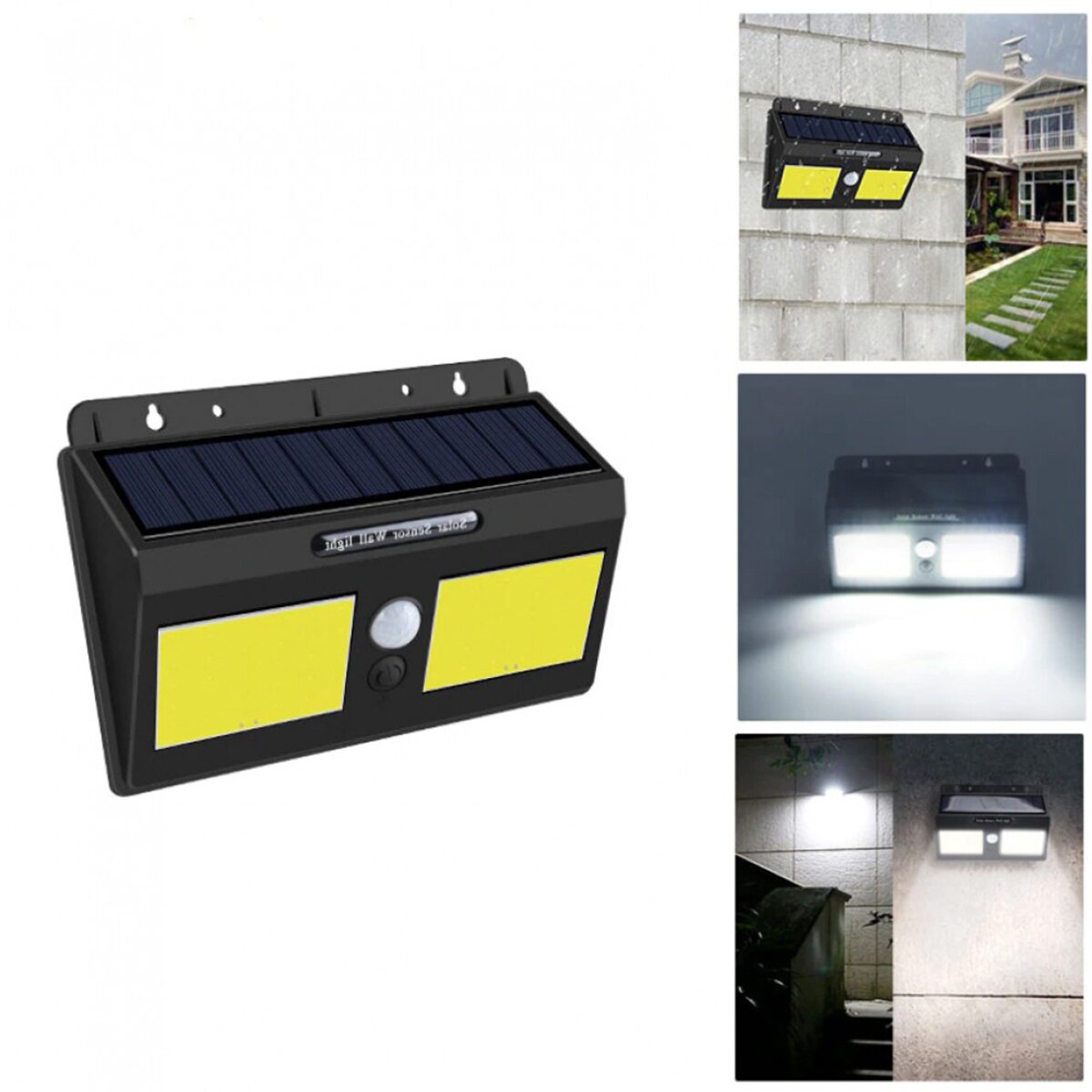 Lampa solara, cu senzor de miscare, lumina LED, acumulator, Naimeed ...