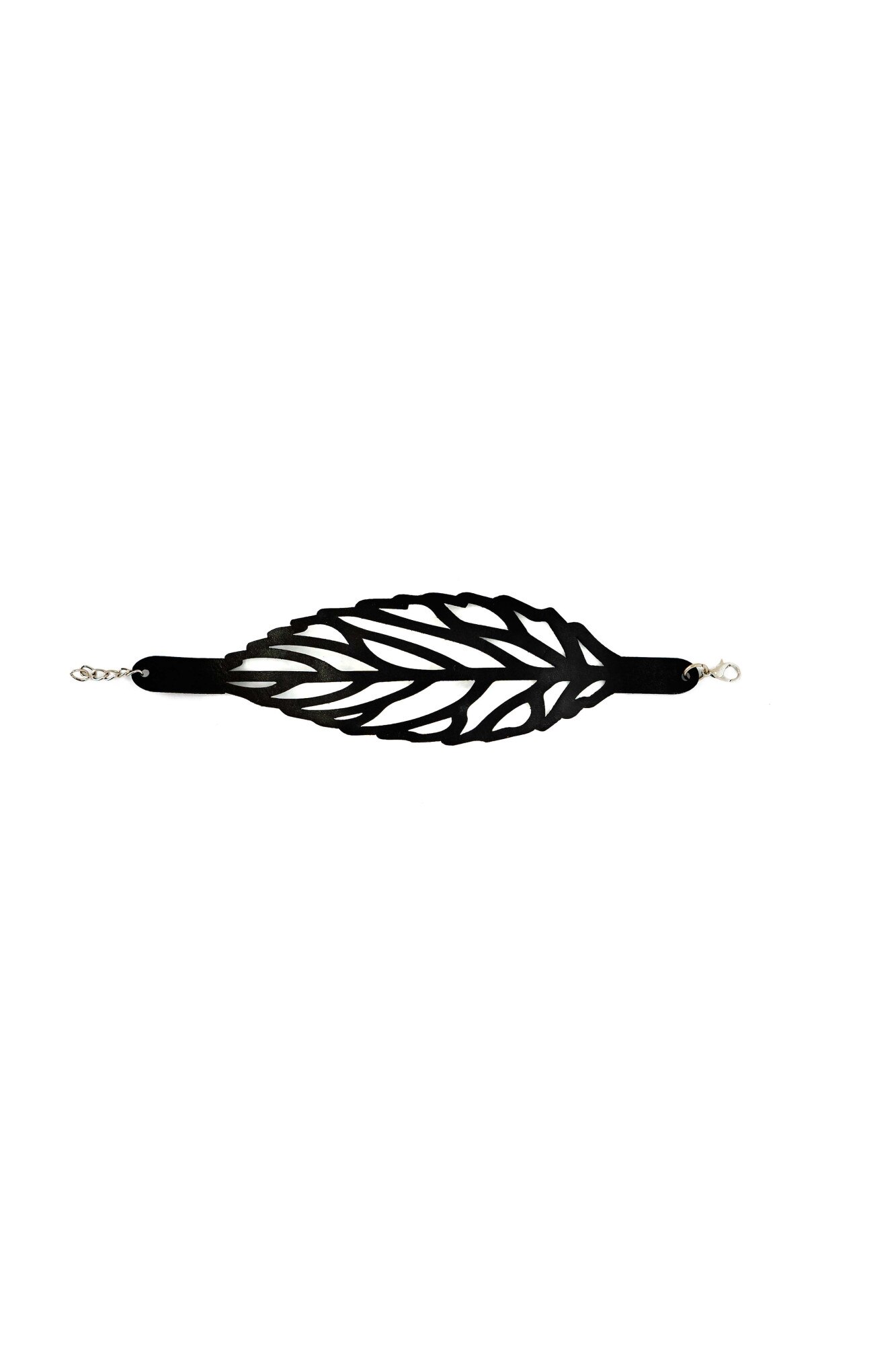 Bratara dama, Acacia, piele naturala, negru, 5x16 cm - eMAG.ro