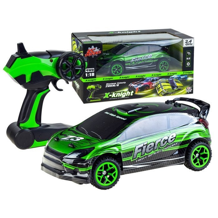 Masina de jucarie cu telecomanda, Jokomisiada, Plastic, Verde/Negru ...