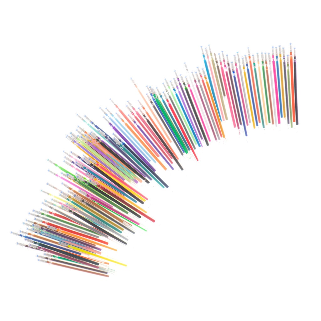 Set 120 pixuri colorate cu gel iMK®, include 120 de rezerve si o carte ...