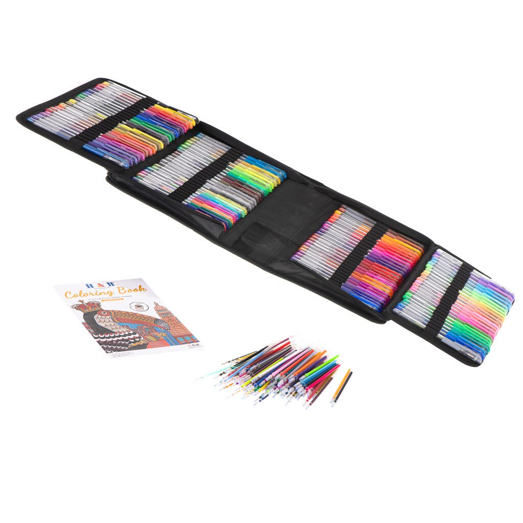 Set 120 pixuri colorate cu gel iMK®, include 120 de rezerve si o carte ...