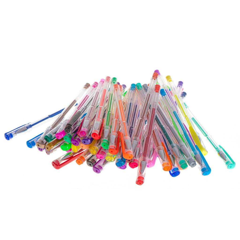 Set 50 pixuri cu gel multicolore si cu sclipici, 15 cm - eMAG.ro