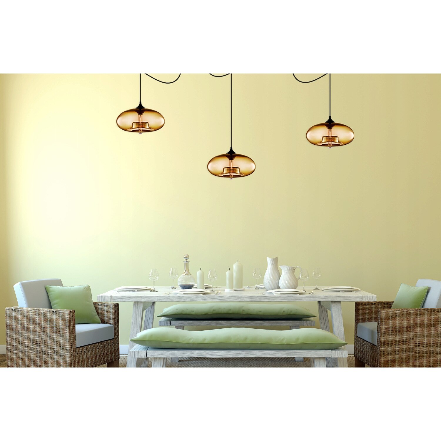 Lustra stil spider, 3 brate reglabile, Sticla, Auriu, 200cm, SPIDER ...