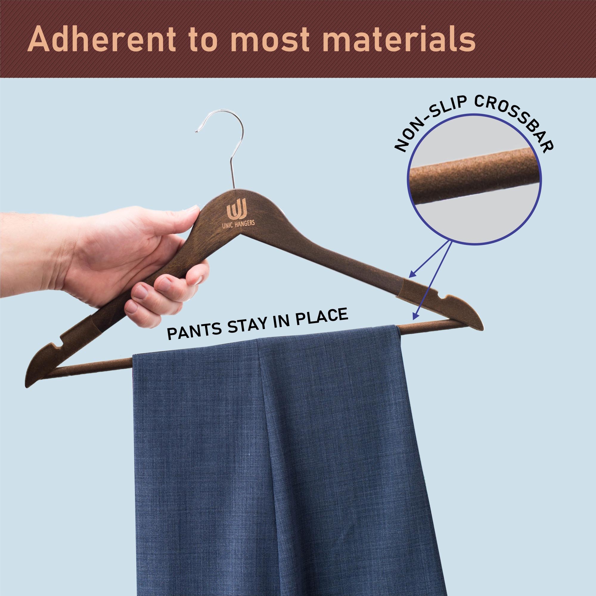 Комплект закачалки Unique Hangers, с кадифени ръбове и класически ...